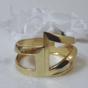 Jewelry | Gold Asymmetrical Cuff Bracelet | Poshmark